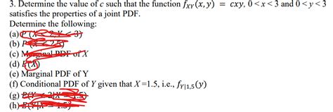 Solved Determine The Value Of C Such That The Function Chegg
