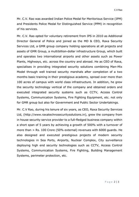 c v rao ips retd profile pdf