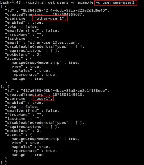Keycloak How To Find User With Exact Username With Kcadm Stack Overflow