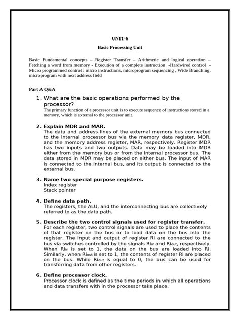 Unit 6 Pdf Central Processing Unit Integrated Circuit