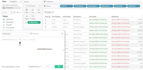 Tableau DATEADD Function