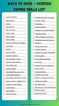 Positive Coping Skills List 4 Pages By Resilient Pathways Counseling