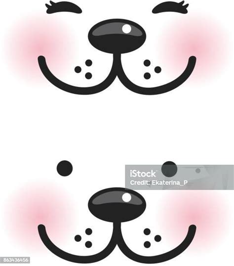 분홍색 뺨과 흰색 바탕에 윙크 눈을 가진 귀여운 재미 있는 총구 벡터 개에 대한 스톡 벡터 아트 및 기타 이미지 개 윙크