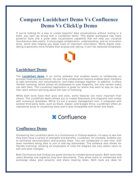 PPT Compare Lucidchart Demo Vs Confluence Demo Vs ClickUp Demo PowerPoint Presentation ID