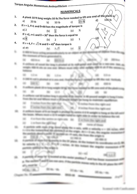 Solution Torque Angular Momentum And Equilibrium Studypool