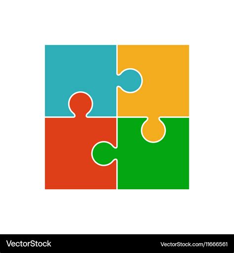 4 Piece Jigsaw Vector Images Over 2 100