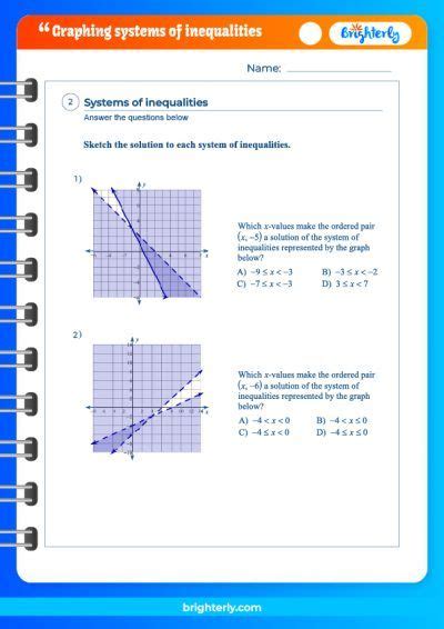 Free Download Graphing Systems Of Inequalities Worksheet With Answers