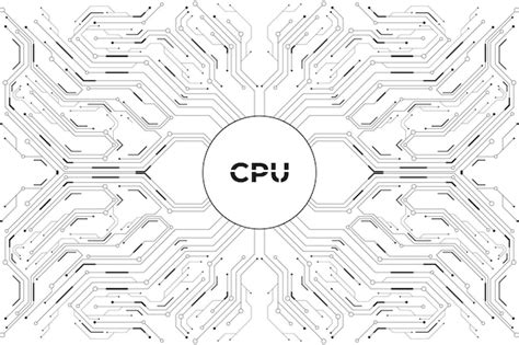 흰색 바탕에 회로 컴퓨터 보드와 Cpu 배경 빅 데이터 소프트웨어 기술 현대 개념입니다 벡터 일러스트 레이 션 Eps