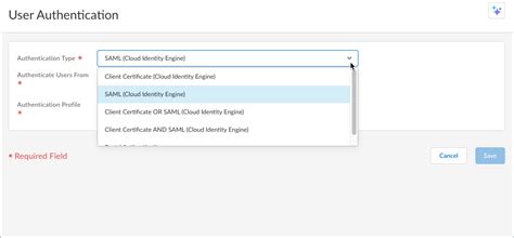 Set Up Saml User Authentication With Cie Prisma Access Deployment