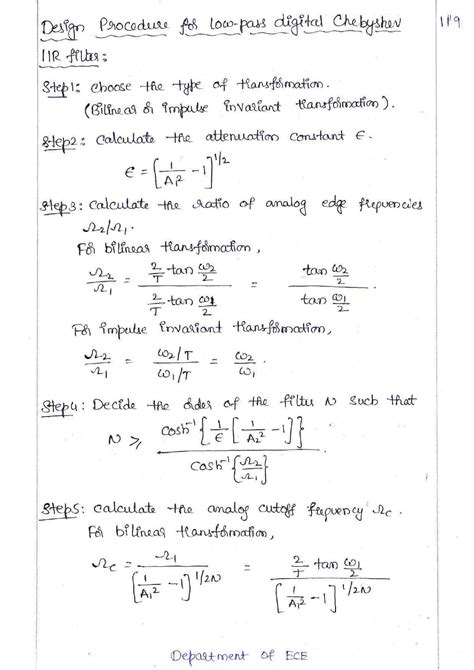 IIR FILTERS In DIGITAL SIGNAL PROCESSING Lecture Notes
