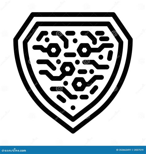 Cybersecurity Shield With Binary Code Glowing Blue Digital Matrix Stock