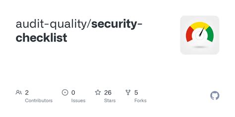 Security Checklist Other Checklists Md At Main Audit Quality Security Checklist GitHub