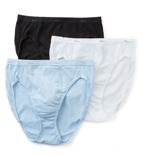Hanes D43l Cotton Hi Cut Panties 3 Pack Assorted 8 Ebay
