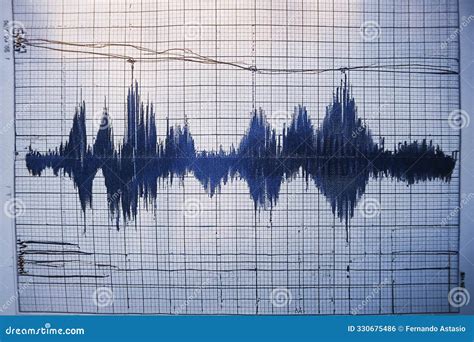 Seismograph Earthquake Map Earthquake Seismic Waves On Seismograph Graph Paper Generative Ai