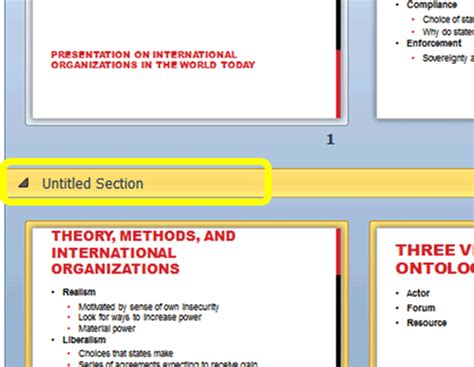 name sections of slides powerpoint tutorial