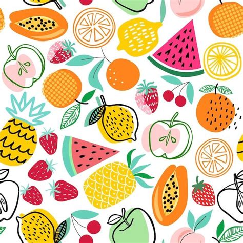 Cute Fruit Seamless Pattern Cute Fruit Seamless Pattern