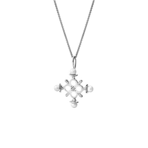 madrid large pearl silver cross cassandra goad
