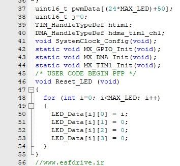 آموزش راه اندازی WS2812 LED با میکروکنترلر STM32 سورس کد