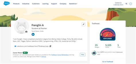 Franglin A On Linkedin Trailhead Learningjourney Skillsdevelopment Salesforce