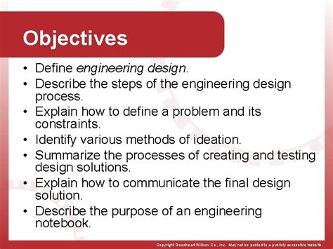 Chapter 3 Engineering Design Objectives Define Engineering Design