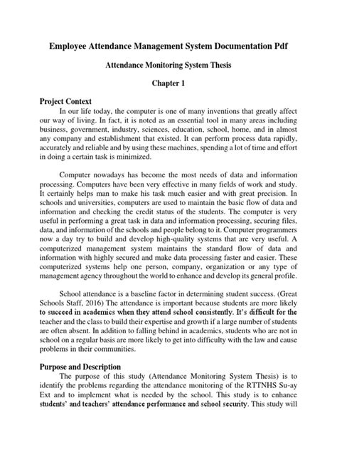 Employee Attendance Management System Documentation Pdf Pdf Radio