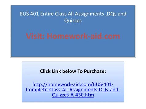 PPT BUS Entire Class All Assignments DQs And Quizzes PowerPoint Presentation ID