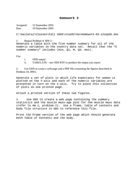 Homework 3 For Statistical Programming Sta 402 Docsity