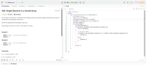 Learning Binary Search For A Single Element In A Sorted Array Ayushi Soni Posted On The Topic