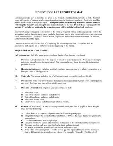 Physics Lab Report Template TEMPLATES EXAMPLE TEMPLATES EXAMPLE