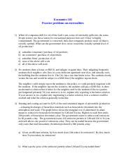 Econ 101 Practice Problem Set 8 Docx Economics 101 Practice Problems On Externalities 1 When