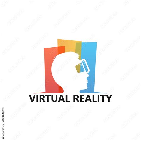 Virtual Reality Logo Template Design Vector Emblem Design Concept Creative Symbol Icon Stock