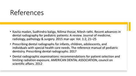 Guidelines For Dental Radiographs For Pediatric And Adolescent Pptx