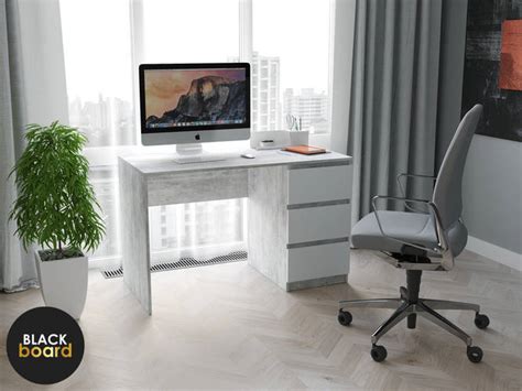 Компютерний стіл письмовий стіл з тумбою справа на три висувних ящика з фасадами без ручок Т