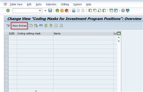 Define Coding Mask For Position Key In Sap