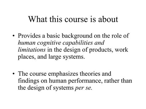 PPT Cognitive Engineering PSYC 530 Introduction To Human Factors And Cognitive Engineering