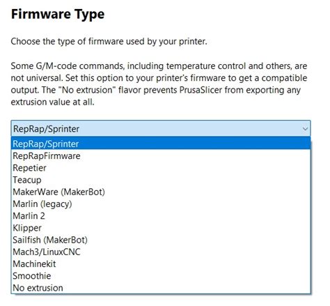 Firmware Type Missing Prusaslicer Prusa3d Forum