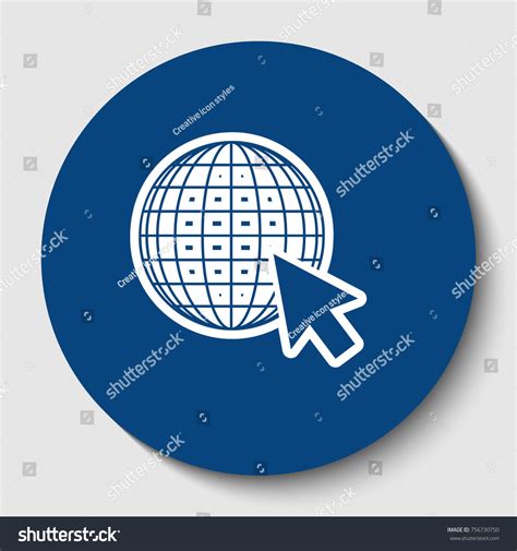 Earth Globe Cursor Vector White Contour Stock Vector Royalty Free 756730750 Shutterstock