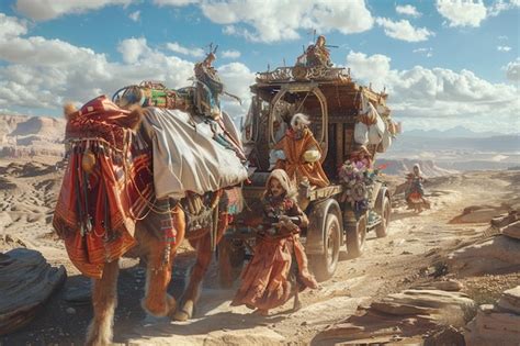 Premium Photo Desert Caravan Journey With Diverse Characters Oct