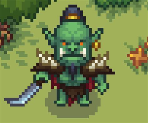 Free Orc Pixel Characters Sprites By Free Game Assets GUI Sprite Tilesets