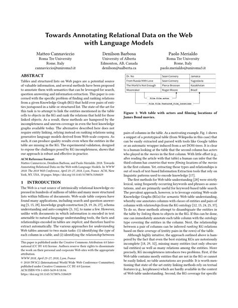 Pdf Towards Annotating Relational Data On The Web With Language Models