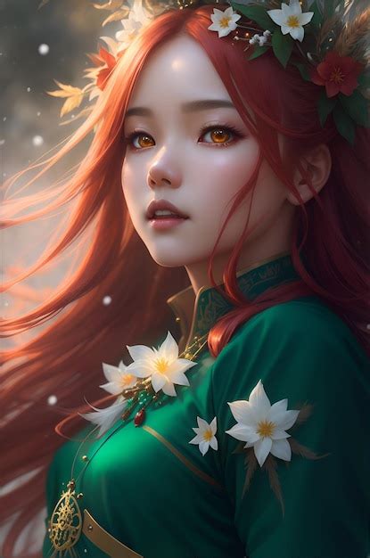 Premium Ai Image Cute Redhead