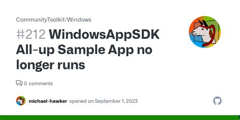 WindowsAppSDK All Up Sample App No Longer Runs Issue CommunityToolkit Windows GitHub