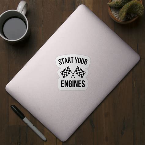 Start Your Engines Race Flags Finish Line Flag Sticker Teepublic