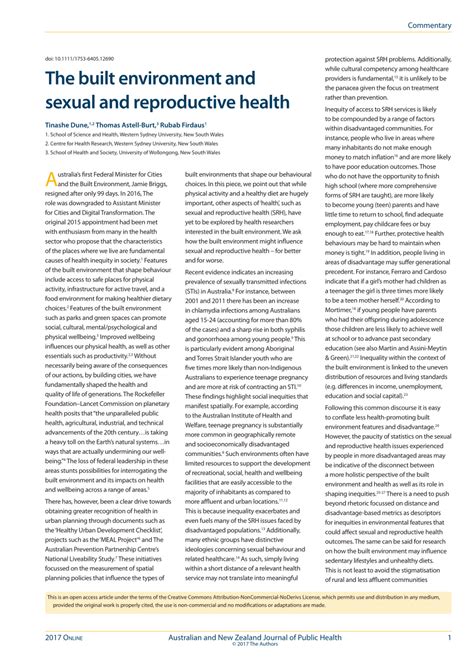 PDF The Built Environment And Sexual And Reproductive Health