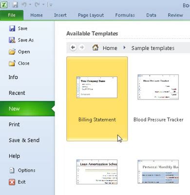 How To Use Templates In Excel 2010 Dummies