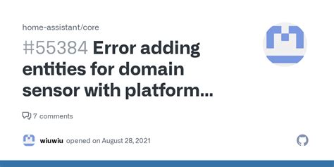 Error Adding Entities For Domain Sensor With Platform Utilitymeter