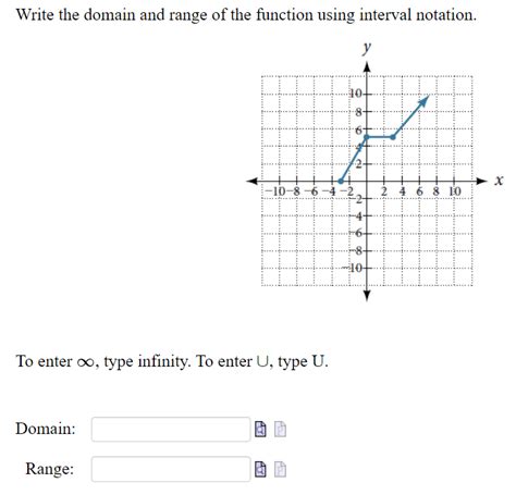 Solved Write The Domain And Range Of The Function Using