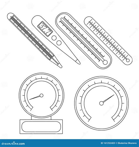 Set Of Medicine Thermometers In Flat Style Stock Illustration Illustration Of Measurement