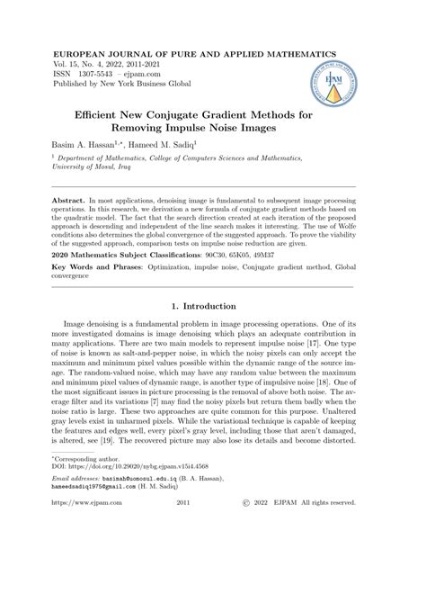 Pdf Efficient New Conjugate Gradient Methods For Removing Impulse