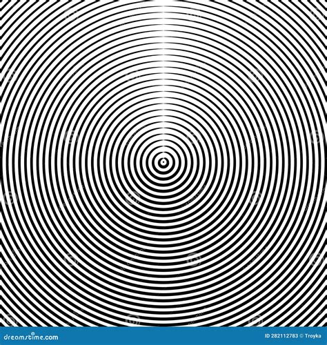 Concentric Radial Rings Pattern Abstract Geometric Textured Background Stock Vector